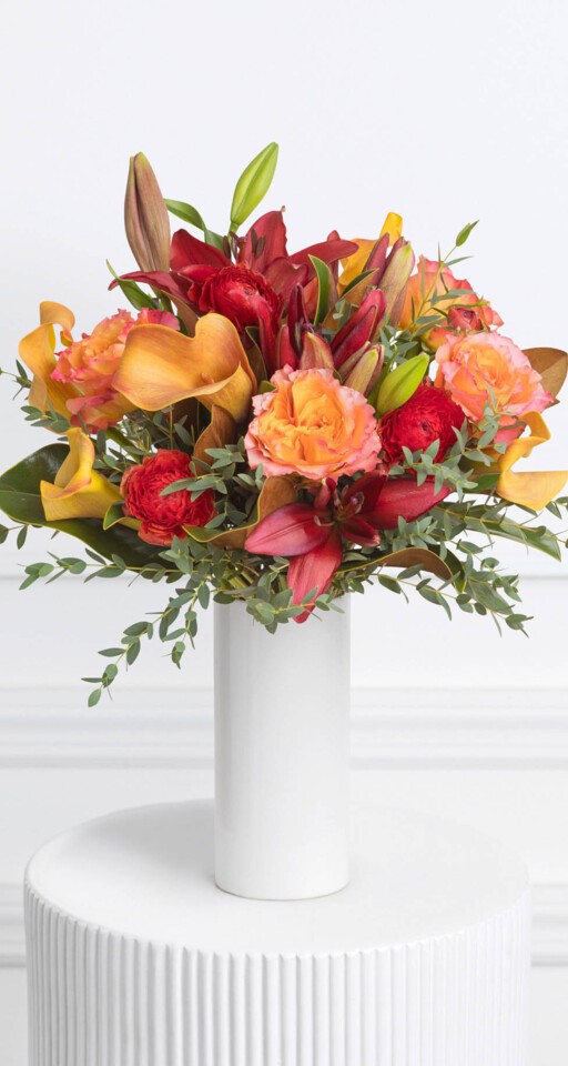 Lara - 25 Stems in a Sultry Red Winter Bouquet