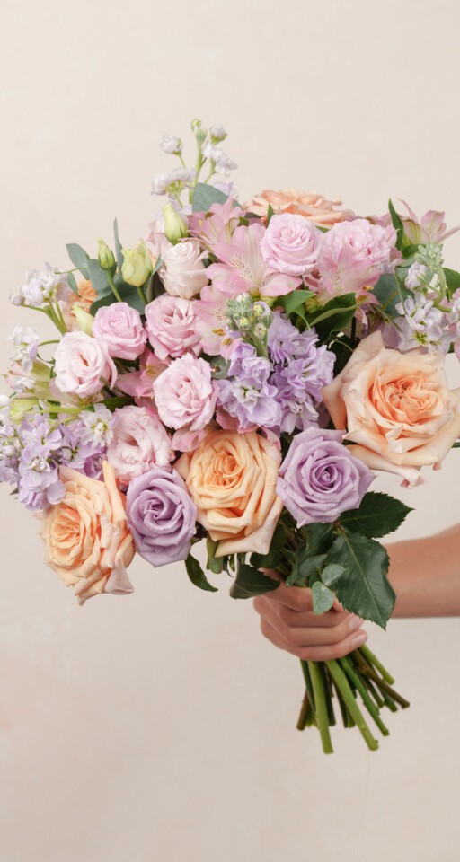 Bernadette - 25 Stems in Peach and Lavender