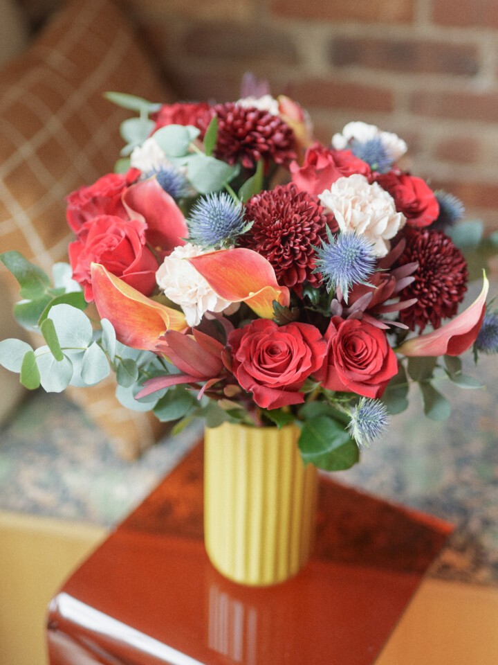Charlie | Red Roses & Winter Textures | 30 stems