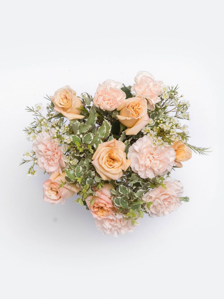 Small Celine Bouquet | Peach Roses and Carnations | Ode à la Rose
