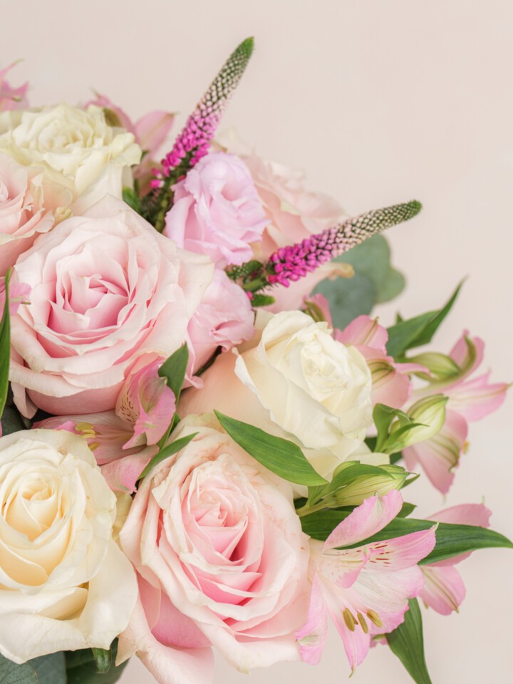 Felice - 20 Stems in White and Pink Roses