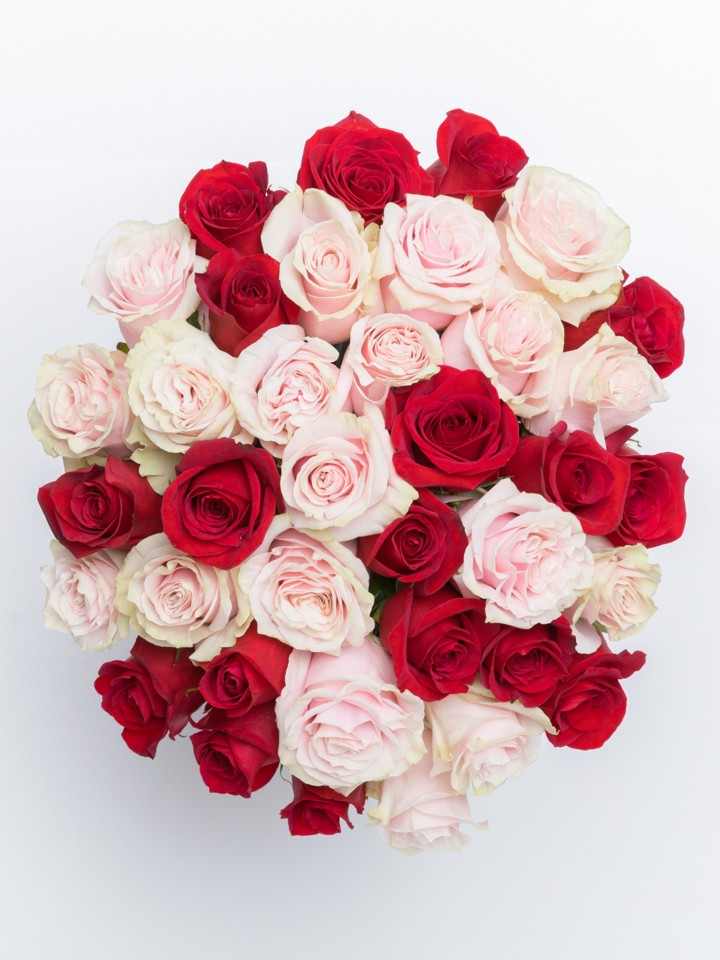 Red and Pink Rose Bouquet | 3 dozen Red & Pink Roses | Ode à la Rose