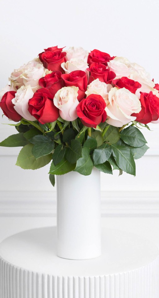 Red and Pink Rose Bouquet | 3 dozen Red & Pink Roses | Ode à la Rose